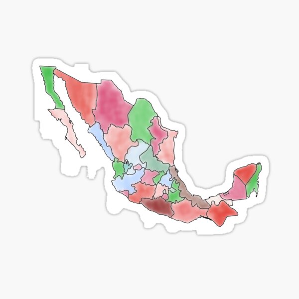 "Mexico map sticker" Sticker for Sale by ebbs420 | Redbubble
