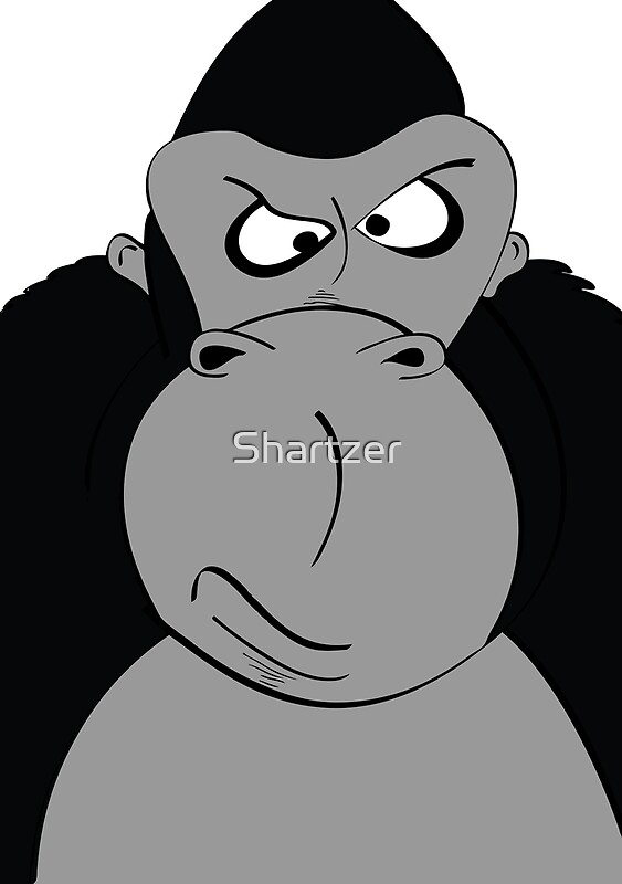"Grumpy-Goofy Gorilla" by Shartzer | Redbubble