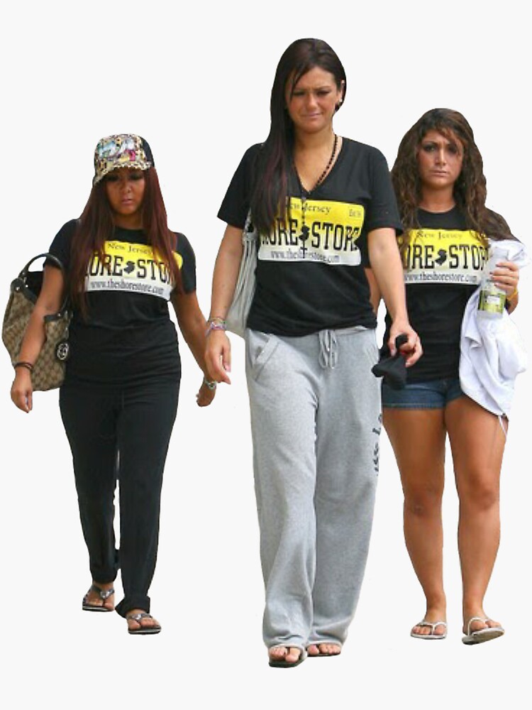 "jersey shore // girls shore store shirts" Sticker by JulianaM14 ...