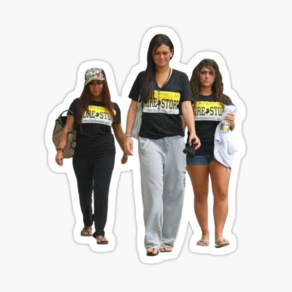 "jersey shore // girls shore store shirts" Sticker by JulianaM14 ...