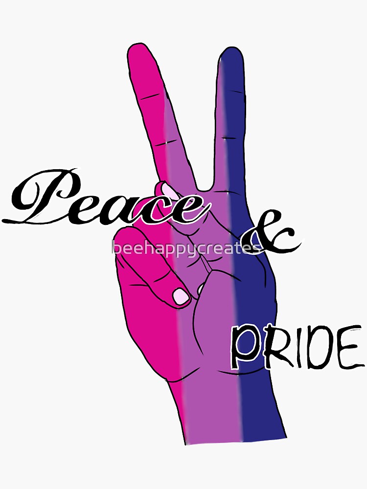 "peace and pride: bisexual" Sticker for Sale by beehappycreates | Redbubble