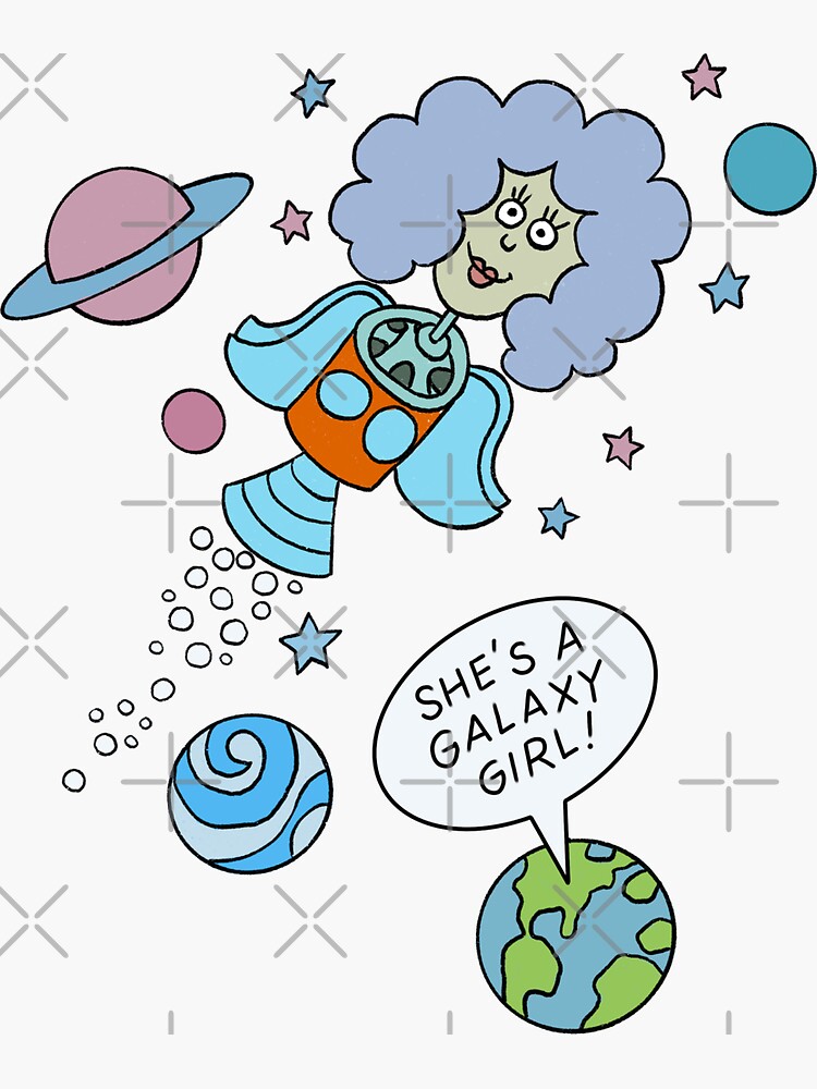 "Interplanet Janet - Galaxy Girl" Sticker for Sale by 13thFloorDesign ...