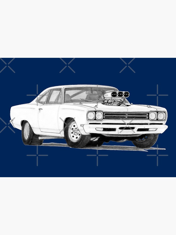"1969 Plymouth Road Runner Drawing" Art Board Print for Sale by ...