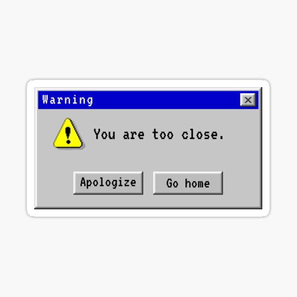 "Warning Dialog Box" Sticker for Sale by aleyna22 | Redbubble