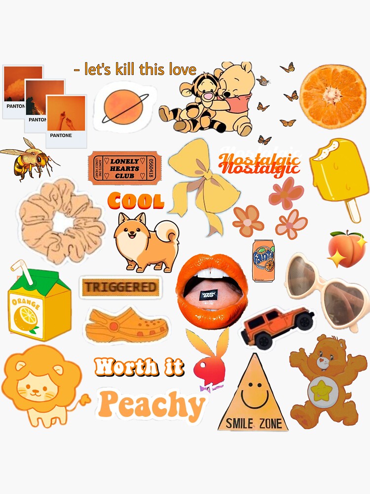 "Orange aesthetic " Sticker by missjennyy24 | Redbubble