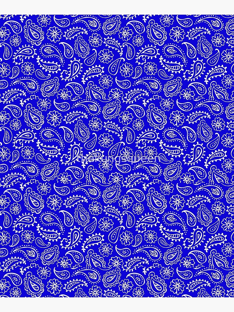 "BLUE BANDANA PRINT" Mounted Print for Sale by thekyngsqueen | Redbubble