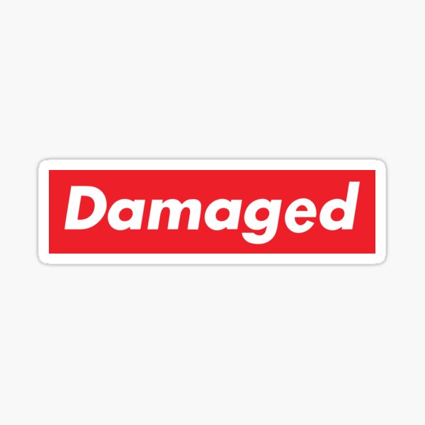 "Damaged" Sticker by saitou-kun | Redbubble