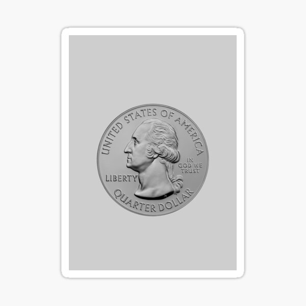 "Quarter dollar" Sticker for Sale by frangipanms | Redbubble