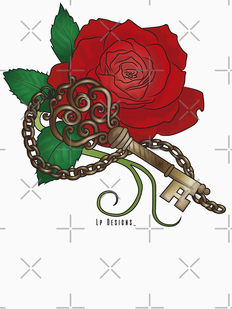"Rose key" T-shirt for Sale by lpdesigns1 | Redbubble | rose t-shirts ...