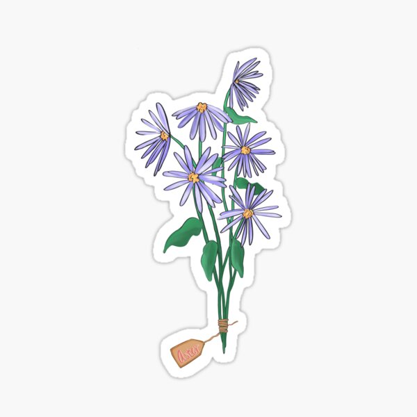"Asters" Sticker for Sale by Jessklutch | Redbubble