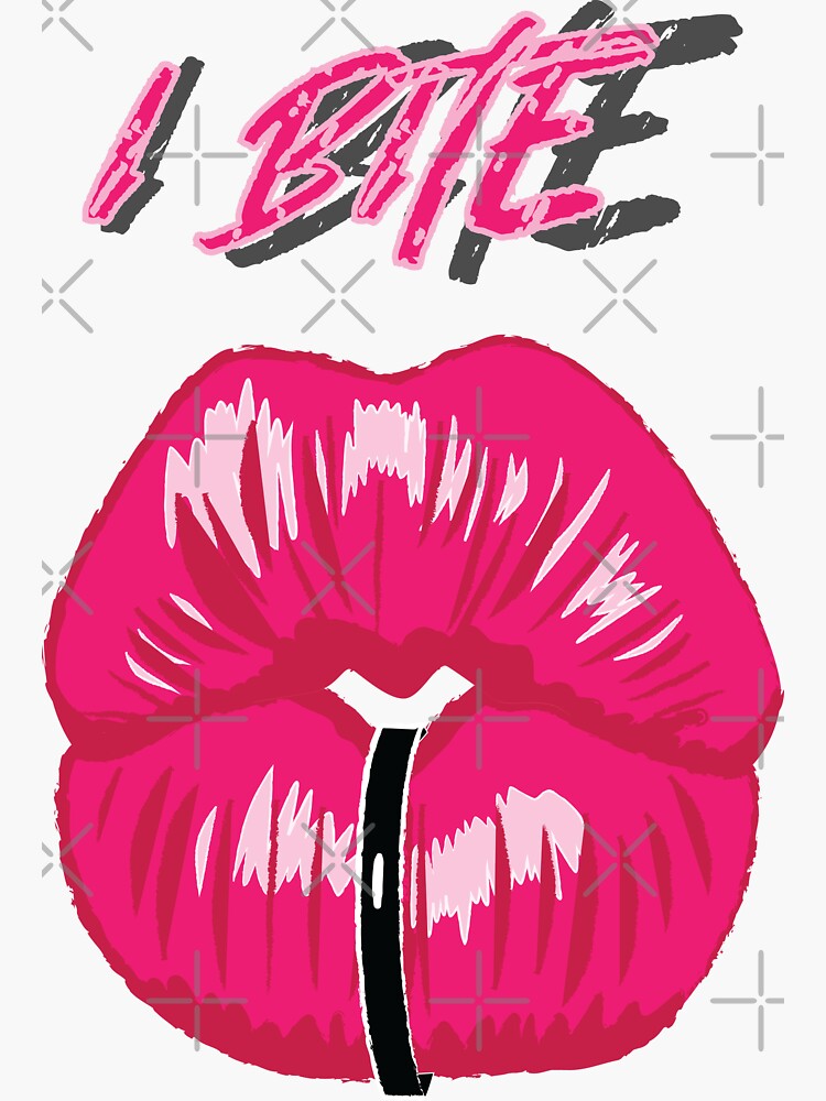 "I bite" Sticker for Sale by Mrsoulball | Redbubble