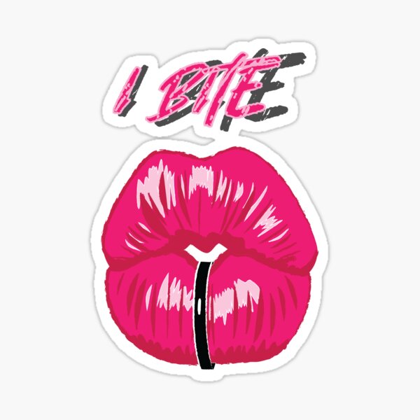"I bite" Sticker for Sale by Mrsoulball | Redbubble