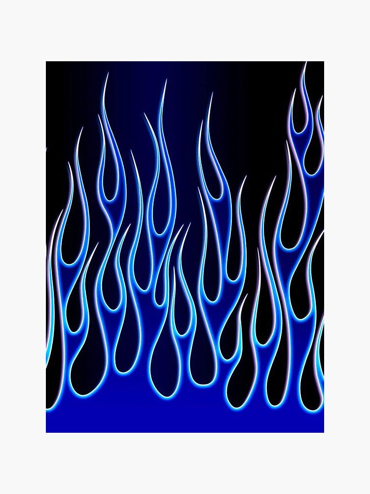"blue flame y2k print" Sticker by cinlali | Redbubble