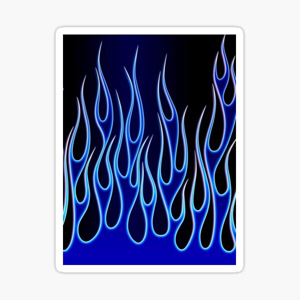 "blue flame y2k print" Sticker by cinlali | Redbubble
