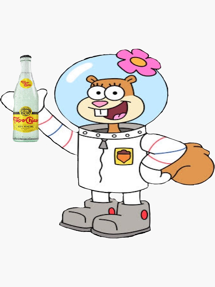 "sandy drinking topo chico" Sticker for Sale by ej