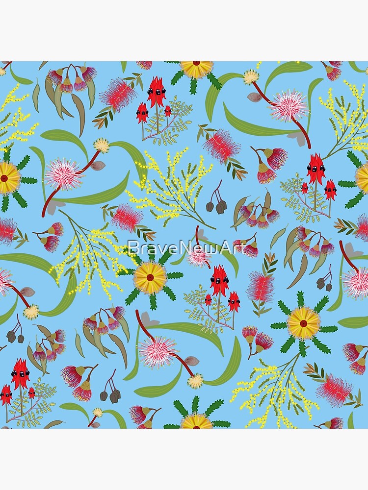 "Australian Native Garden (Sky Blue)" Poster for Sale by BraveNewArt ...