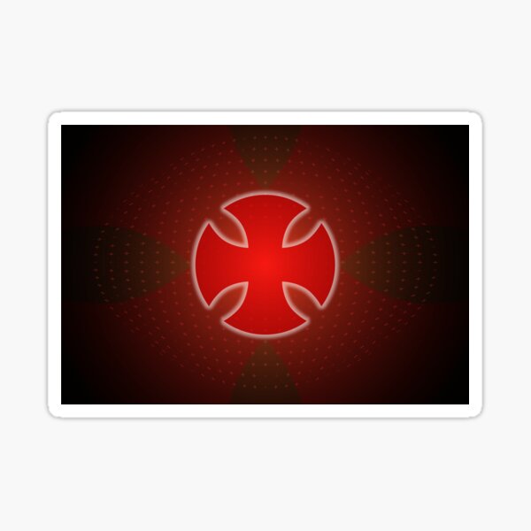 "Templar Cross Thick on X deep red background" Sticker for Sale by ...