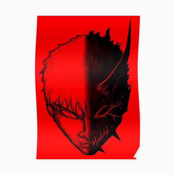 "Half Face Demon" Poster for Sale by IconicFeel | Redbubble