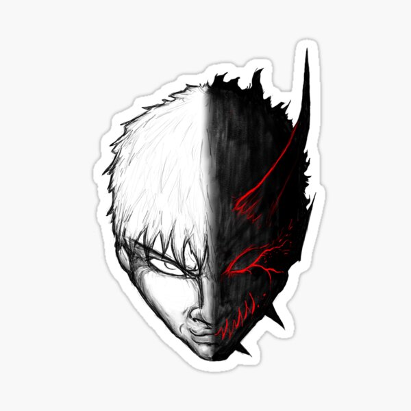 "Half Face Demon" Sticker for Sale by IconicFeel | Redbubble