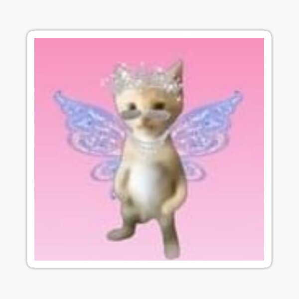 "cute, pink fairy cat" Sticker for Sale by grace-baker | Redbubble