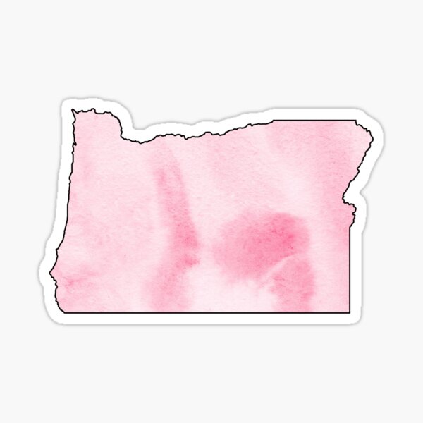 "Oregon State Outline, Pink Watercolor" Sticker by sierraharkins ...