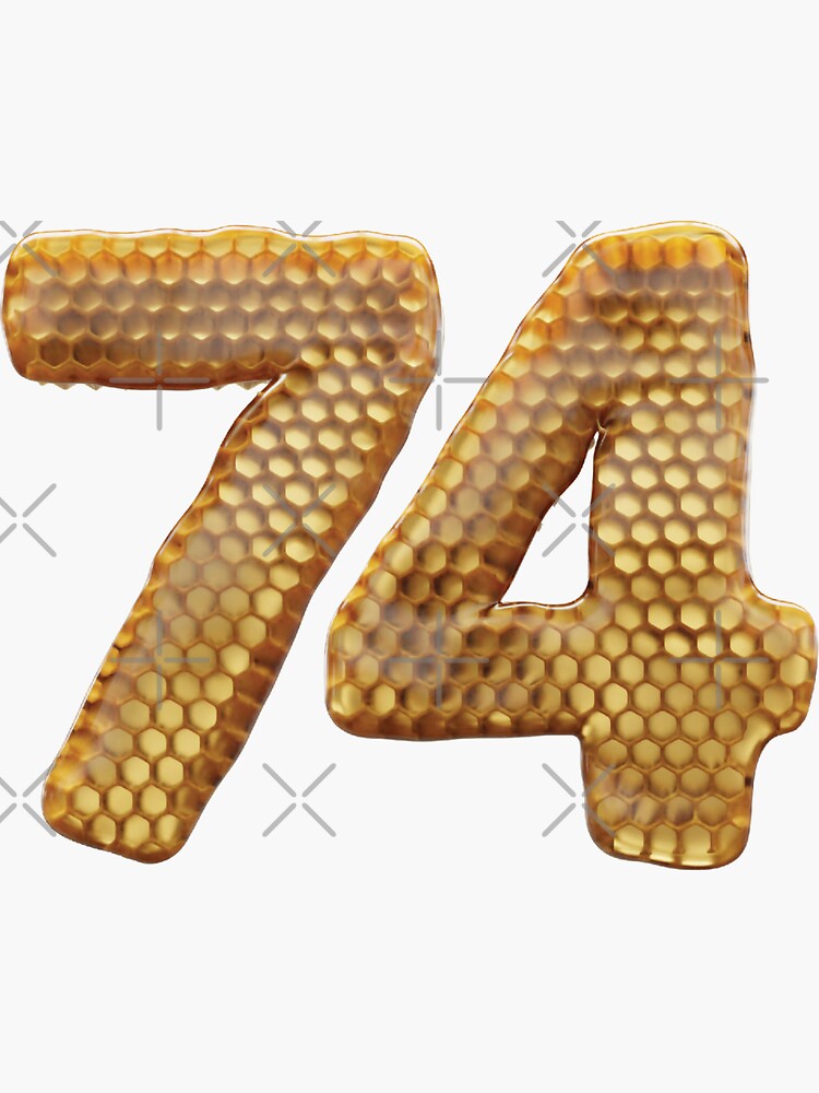 "74 Number 3d Honey Numbers Font" Sticker for Sale by HelloFromAja ...