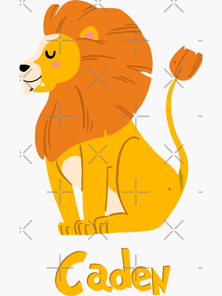 "Caden Lion Baby Boy Wild Animal Name" Sticker for Sale by HelloFromAja ...