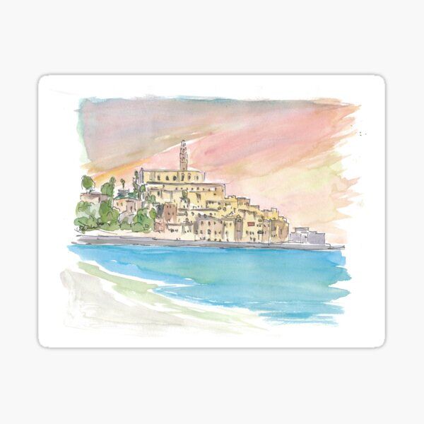 "Tel Aviv Jaffa View of Old Town And Sea" Sticker for Sale by artshop77 ...