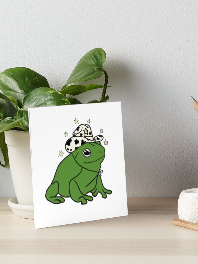 Painting Acrylic cowboy frog cute frog with cowboy hat meme aesthetic ...