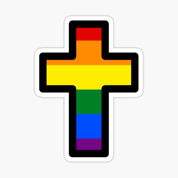 "Gay Pride Cross" Sticker for Sale by SpicyFoxBoi | Redbubble
