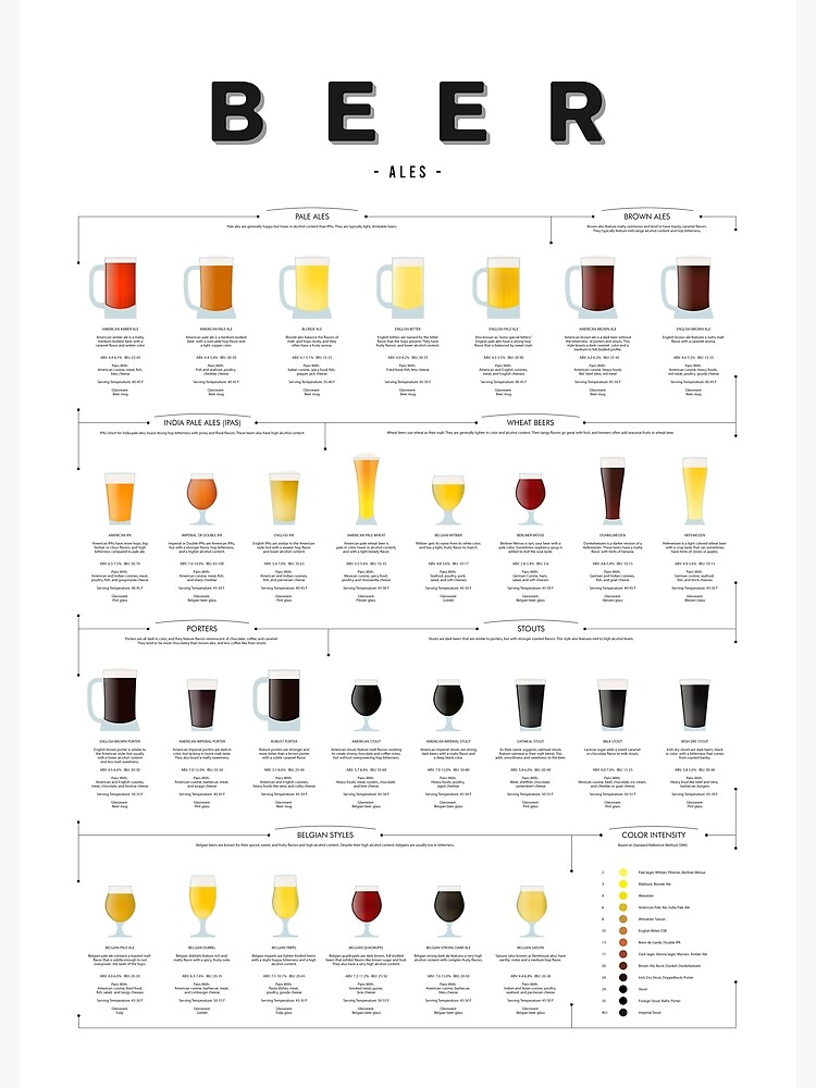 Beer types chart - Ales Premium Matte Vertical Poster sold by Monika ...