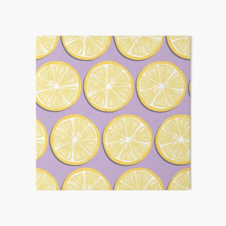 Lámina rígida « Rodajas de limón con sombra sobre fondo morado. Diseño ...
