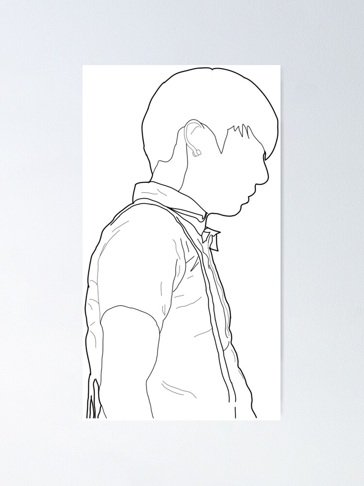 Póster « BTS JUNGKOOK / JEONGGUK / LINE ART» de katieamos | Redbubble