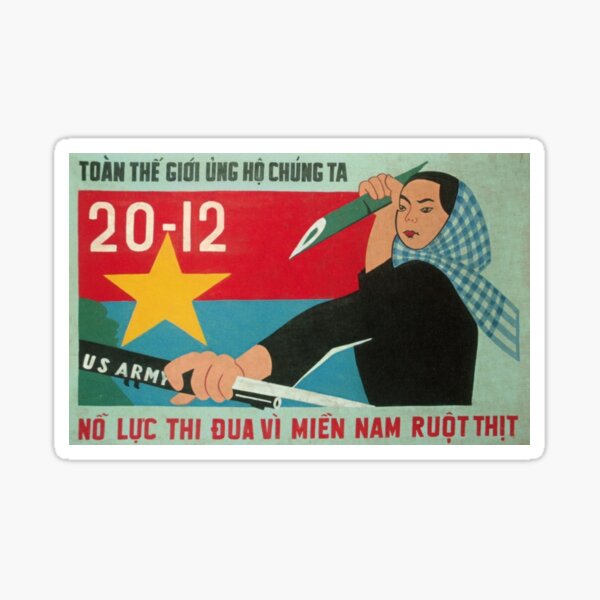 "Vintage Vietnamese Propaganda Poster" Sticker by bnatiez | Redbubble