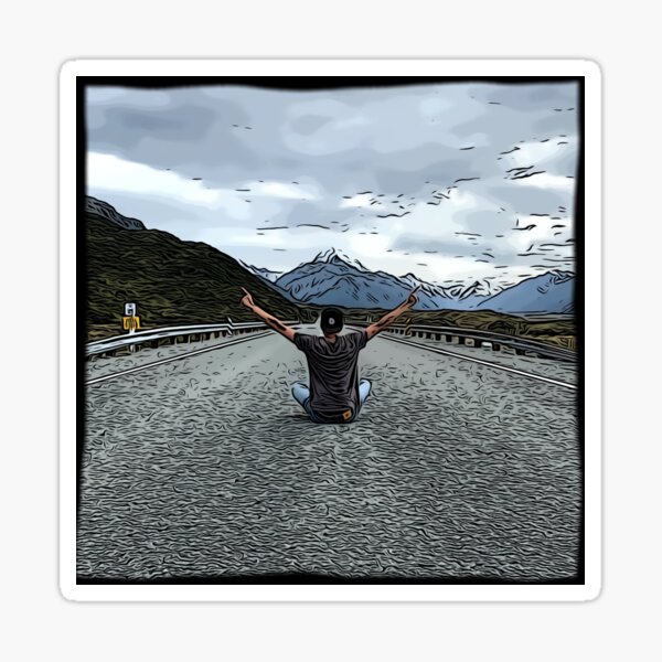 "King of the Road in front of Mount Cook" Sticker for Sale by mxbrdly ...