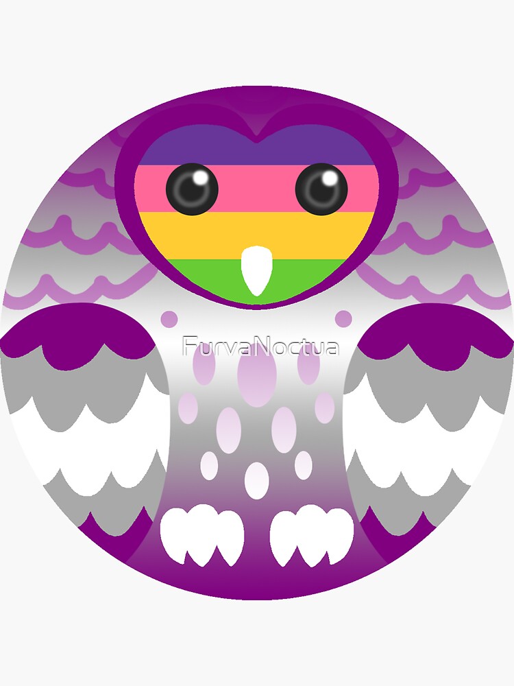 "Grey Asexual Lesbian Pride Owl" Sticker for Sale by FurvaNoctua ...