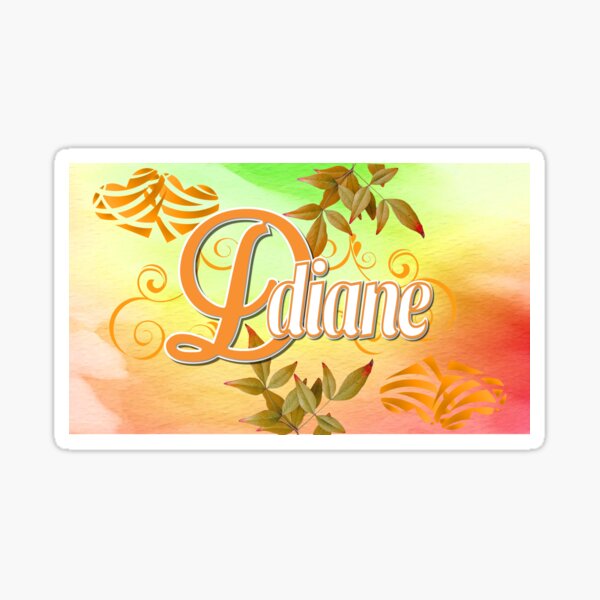 "Diane. Floral Name in Peach and White" Sticker by DeeStar | Redbubble