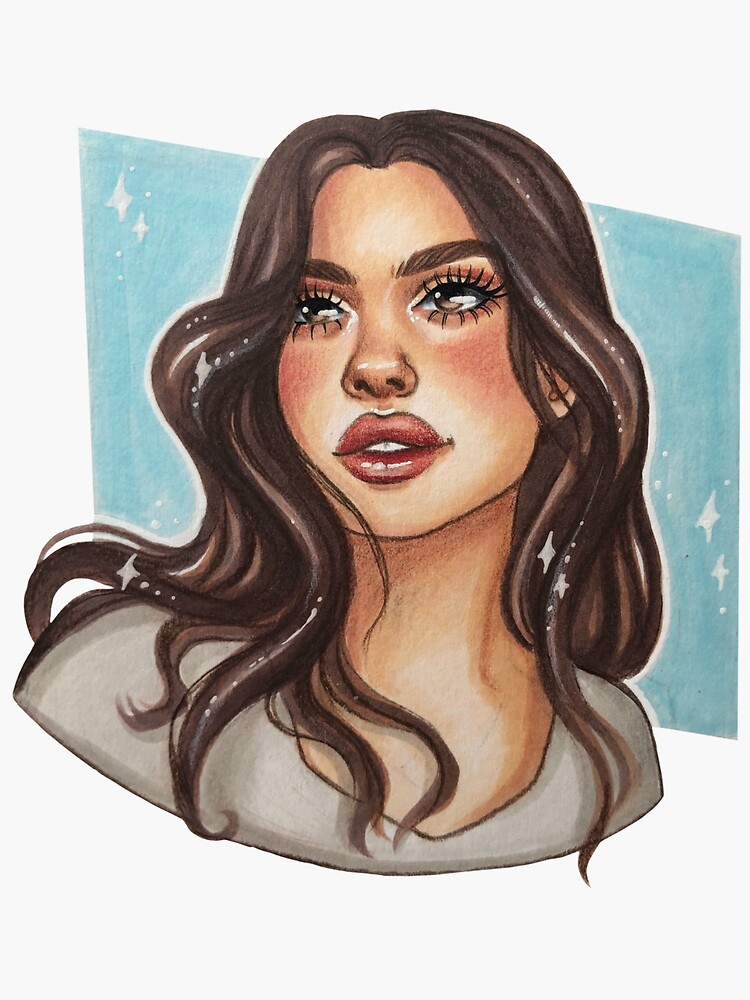 "Cute girl -marker drawing" Sticker for Sale by emmiedrawss | Redbubble
