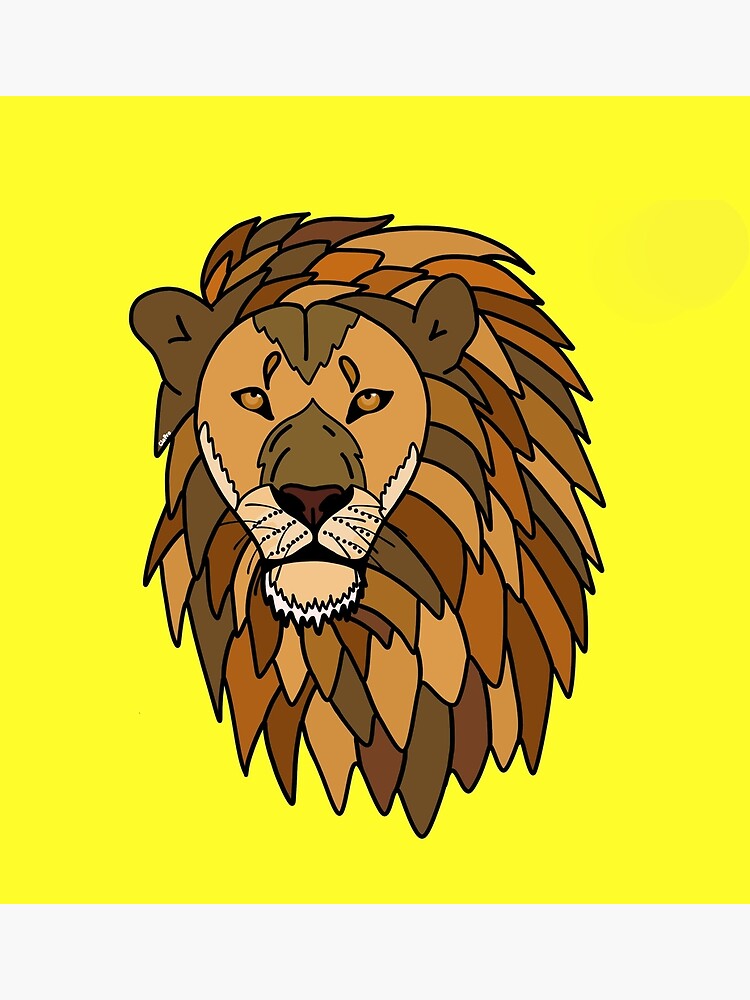 "Lion digital art - Yellow background " Poster by CloProDesigns | Redbubble