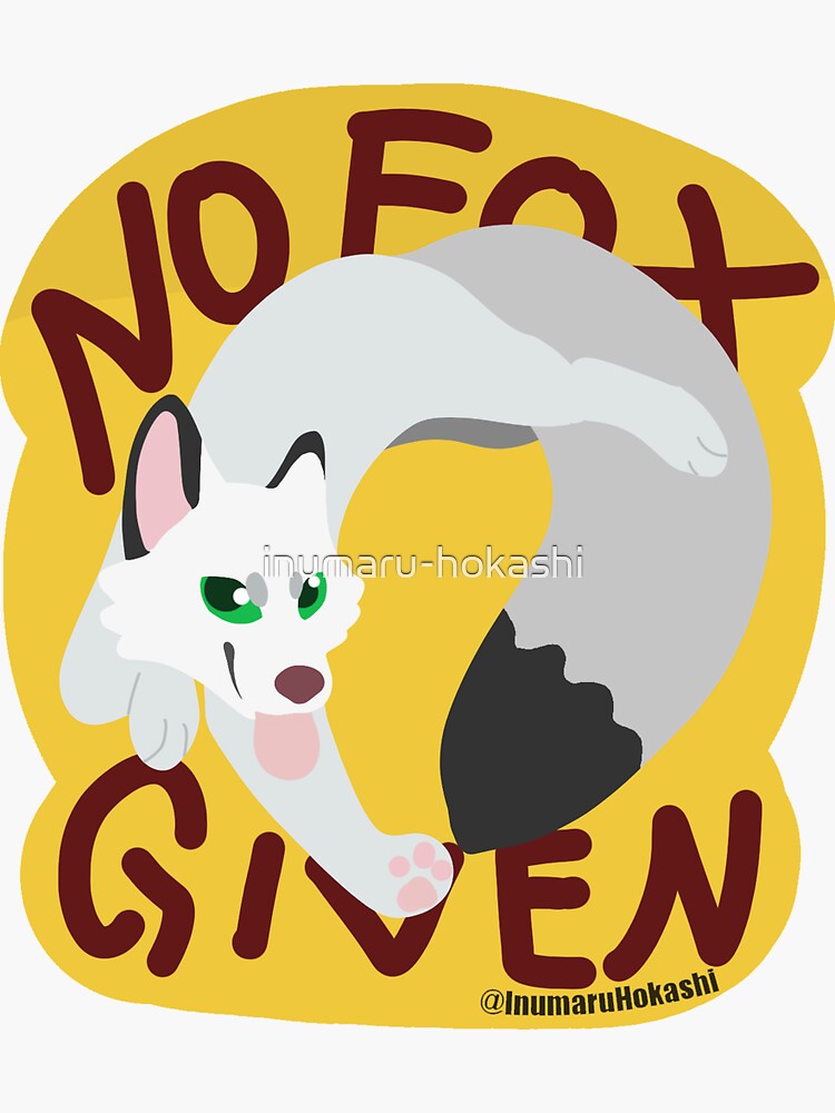 "No Fox (White)" Sticker for Sale by inumaru-hokashi | Redbubble