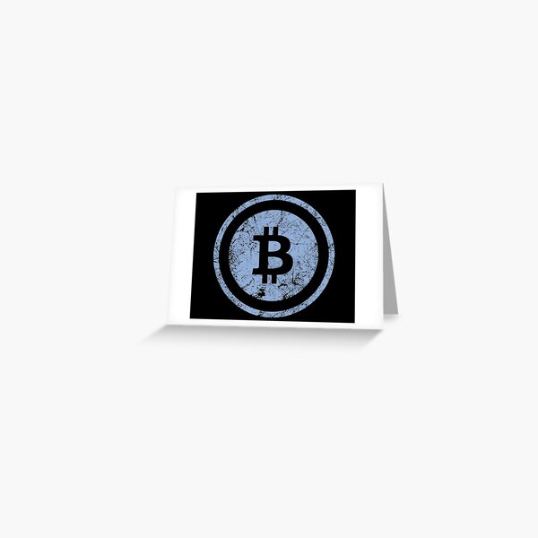 "Bitcoin Logo Destressed Look I Cool Vintage BTC Retro Design" Greeting ...
