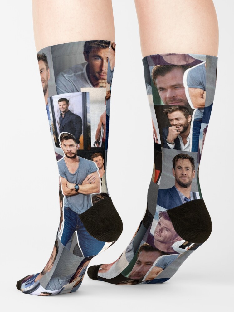 "Chris Hemsworth" Socks for Sale by FanArtCollages | Redbubble