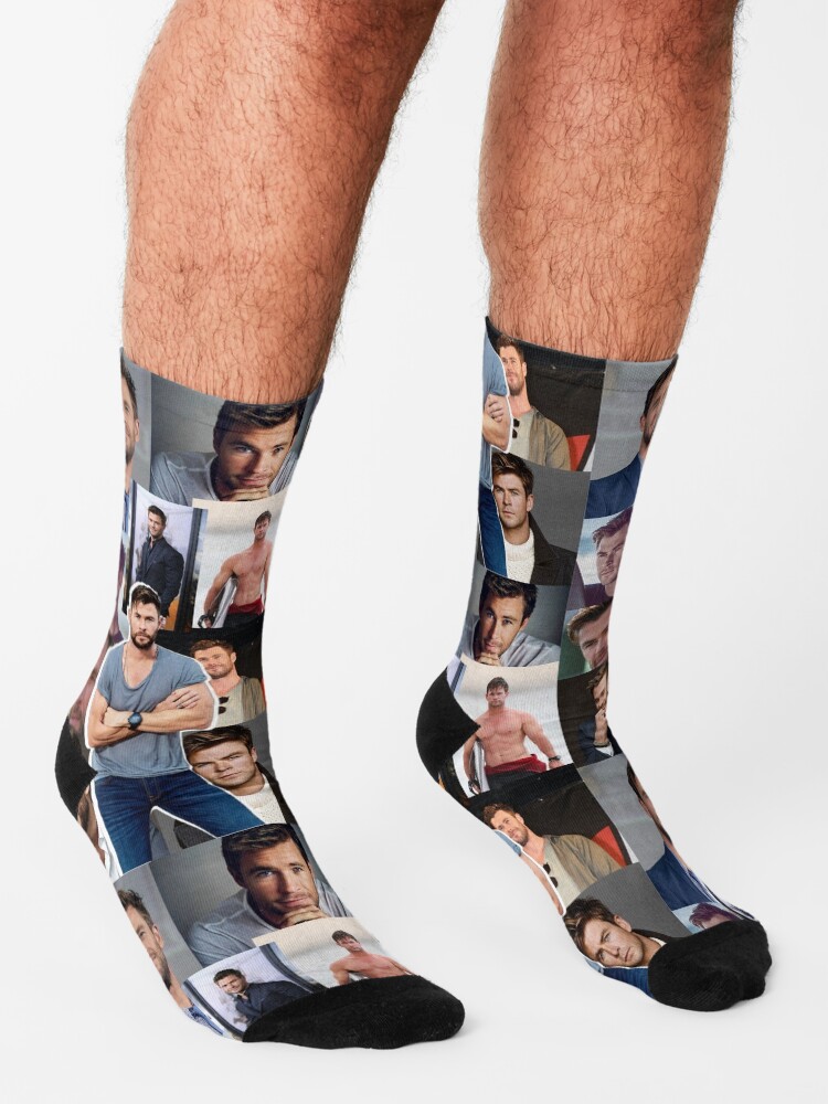 "Chris Hemsworth" Socks for Sale by FanArtCollages | Redbubble