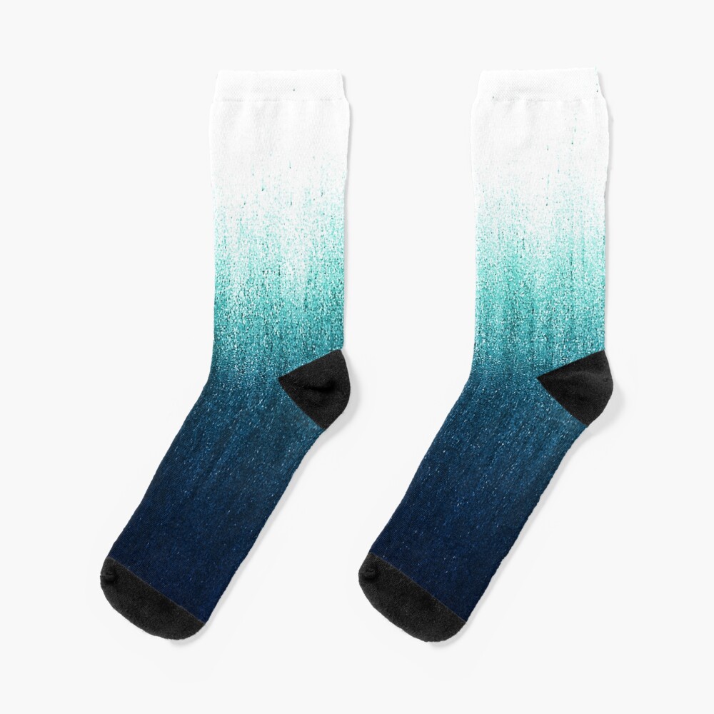 Teal Ombre Socks By Caitlinworkman Redbubble