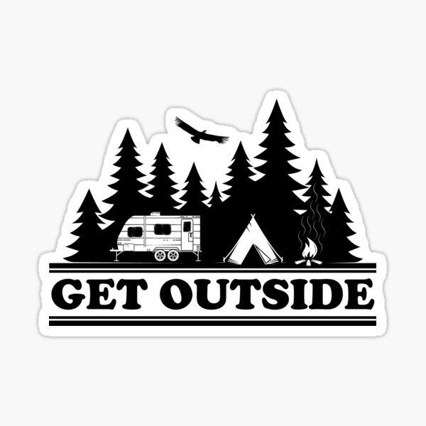 "Get Outside" Sticker for Sale by pdgraphics | Redbubble