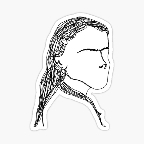 "Continuous line face drawing" Sticker by emlouisec13 | Redbubble