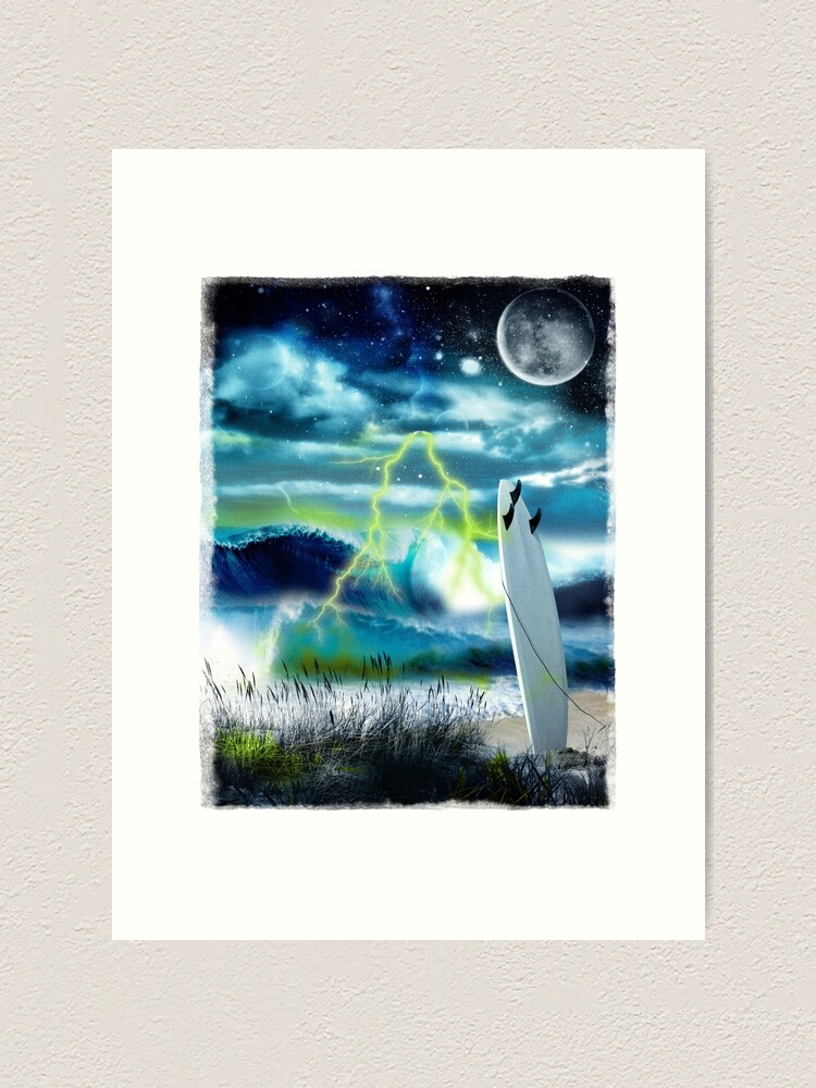 "Galaxy Surfer Surf Ocean Surreal Cosmonaut Psychedelic Stars Waves ...