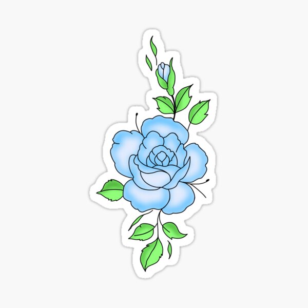 "BABY BLUE ROSE" Sticker by Julia-May | Redbubble