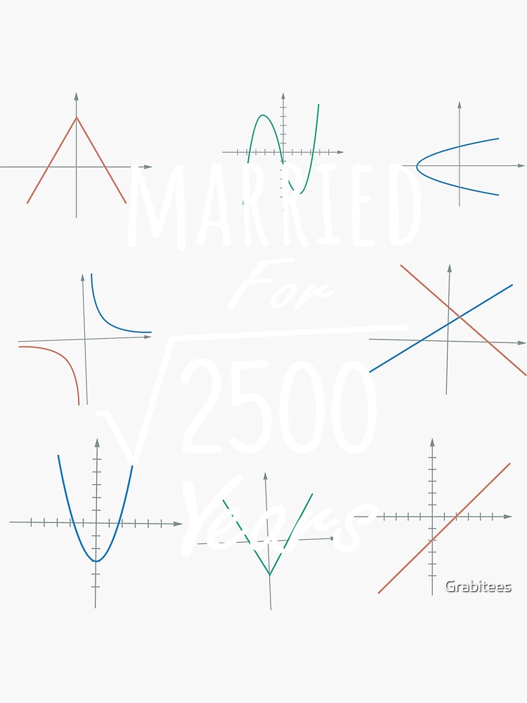 "Math 50th Anniversary Gift Married Square Root Of 2500 Years graphic ...