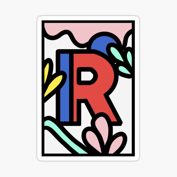 "LETTER R" Sticker for Sale by WatchSophieDraw | Redbubble